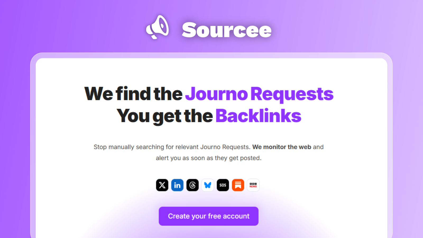 Sourcee - We find the Journo Requests, You get Featured